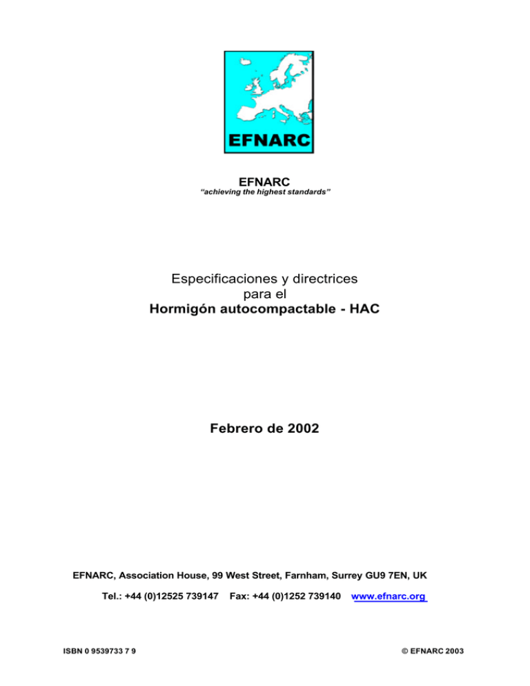 Especificaciones y directrices para el Hormigón