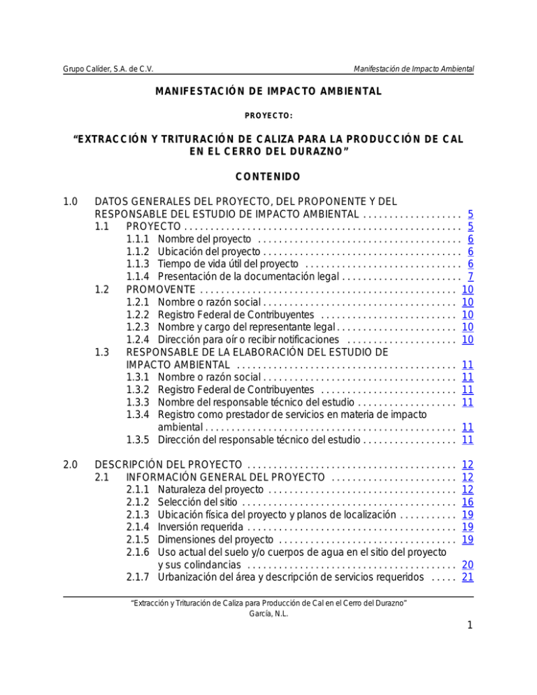extraccion y trituración de caliza para la - sinat