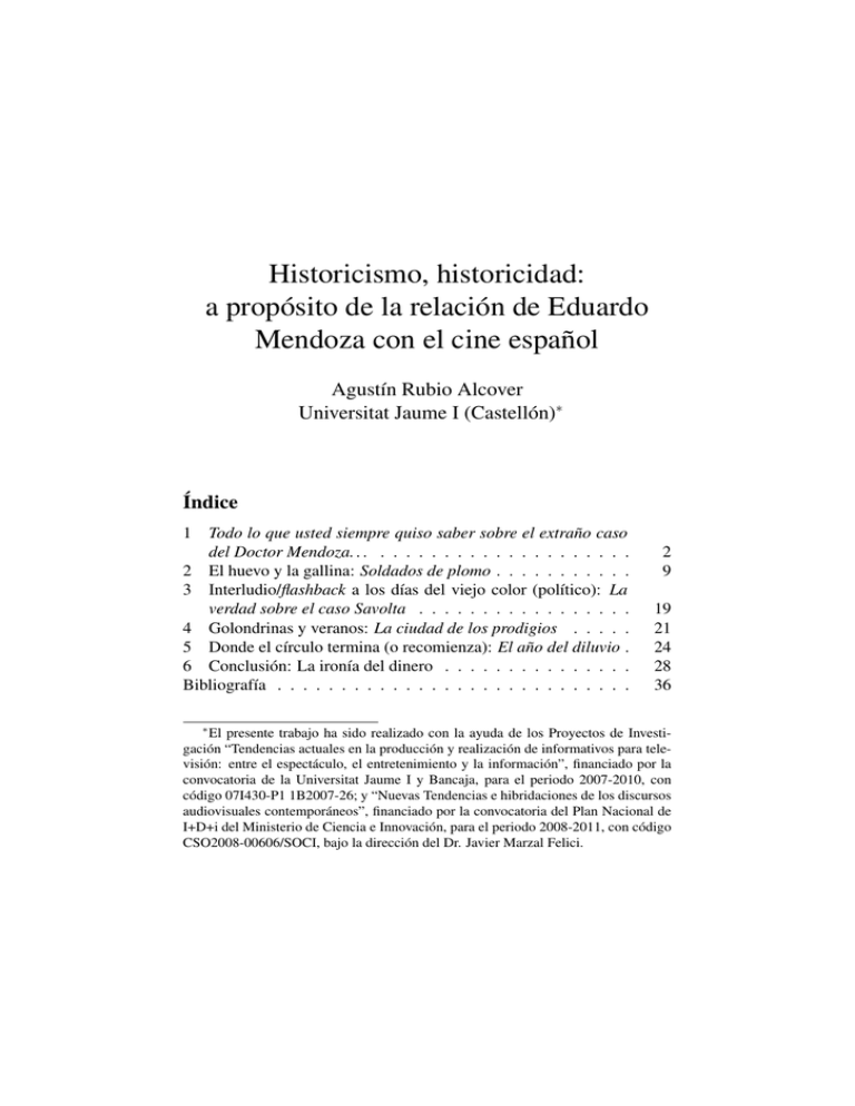 Historicismo, historicidad: a propósito de la relación de