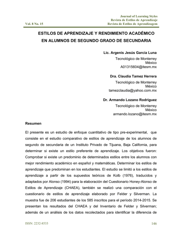 Completa 15 - Journal of Learning Styles