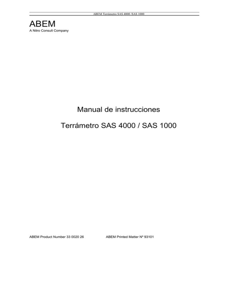 Manual de instrucciones Terrámetro SAS 4000