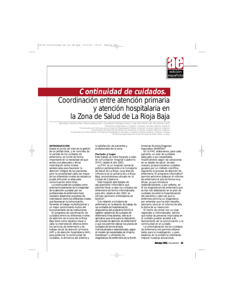 Continuidad de cuidados.