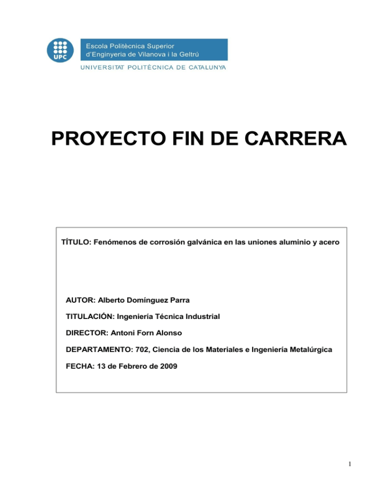 proyecto fin de carrera - Pàgina inicial de UPCommons