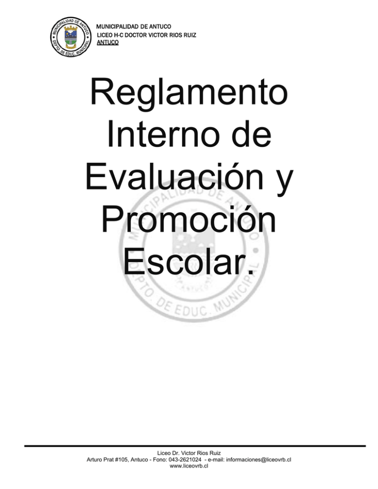 reglamento interno de evaluacion