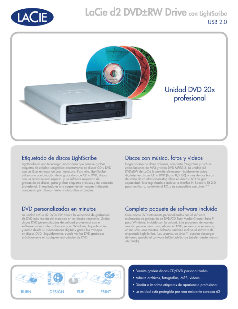 LaCie d2 DVD±RW Drive con LightScribe