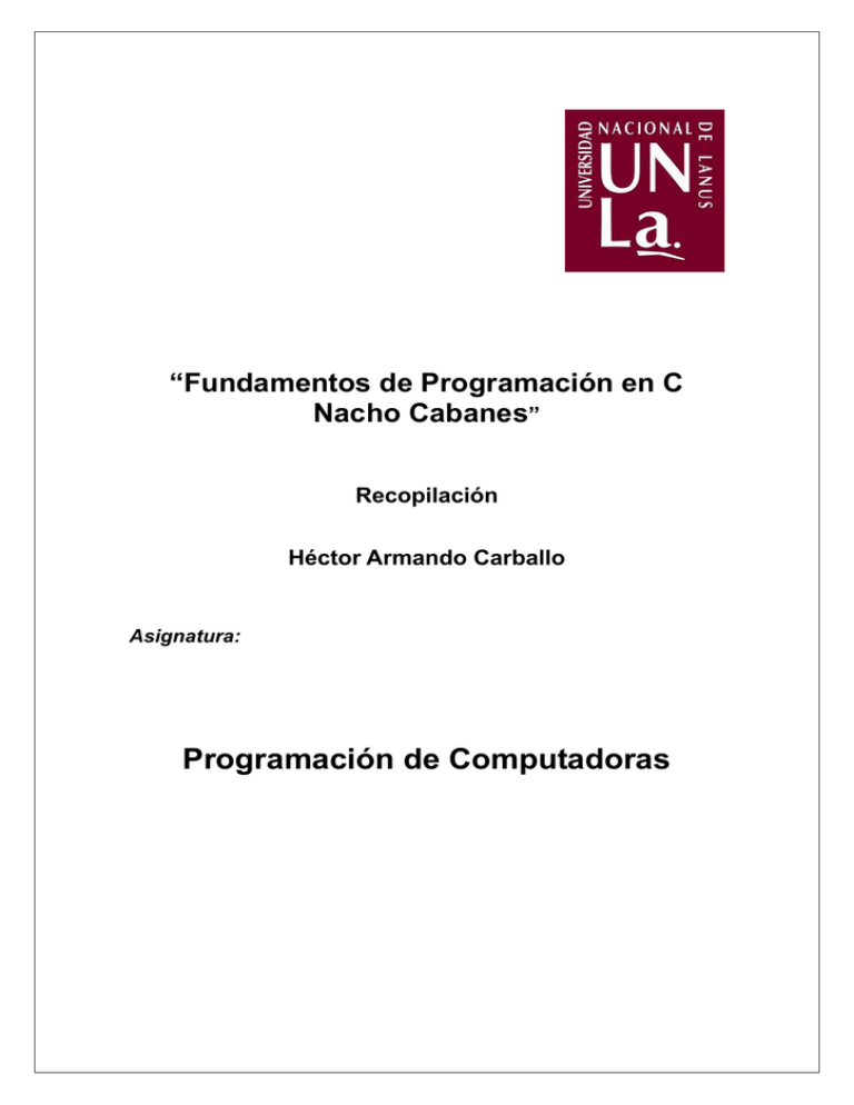 Fundamentos Programacion C UNLA