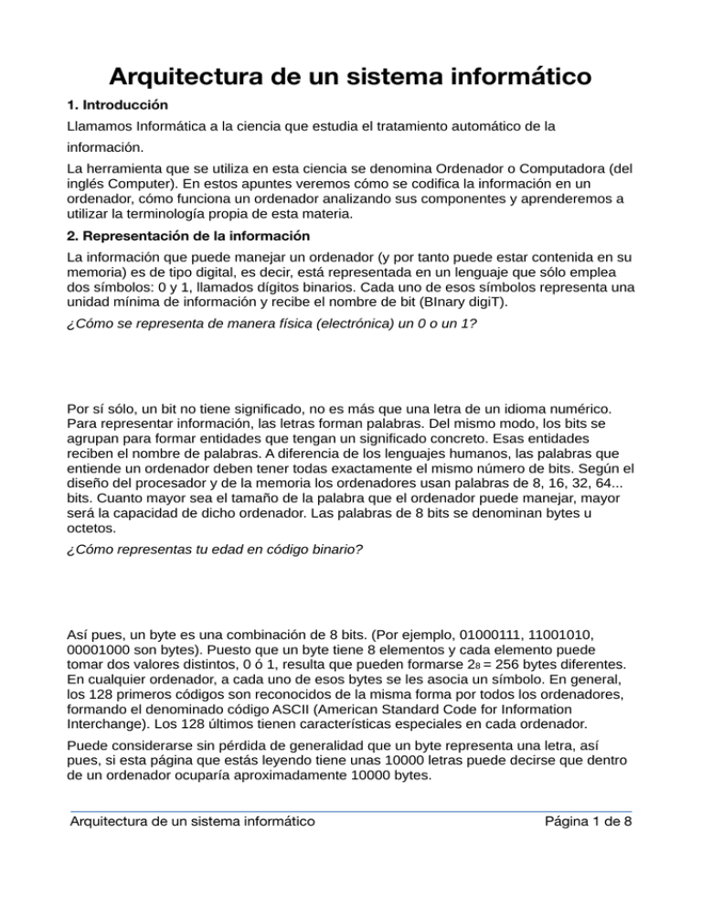 Arquitectura de un sistema informático