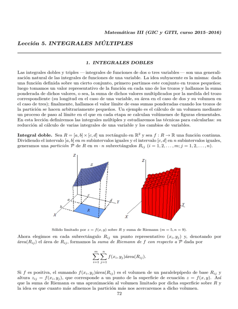 Lección 5. INTEGRALES MÚLTIPLES
