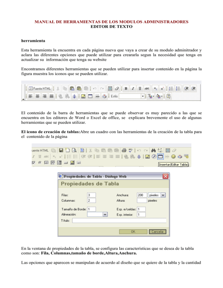 MANUAL DE HERRAMIENTAS DE LOS MODULOS