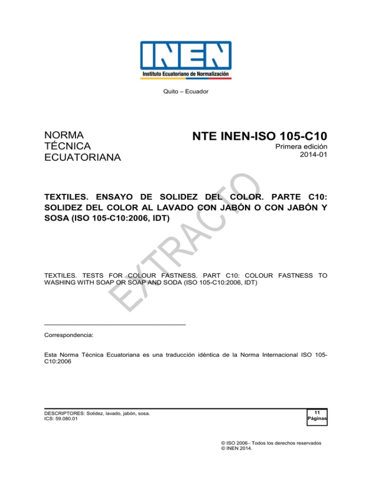 NTE INEN-ISO 105-C10 - Servicio Ecuatoriano de Normalización