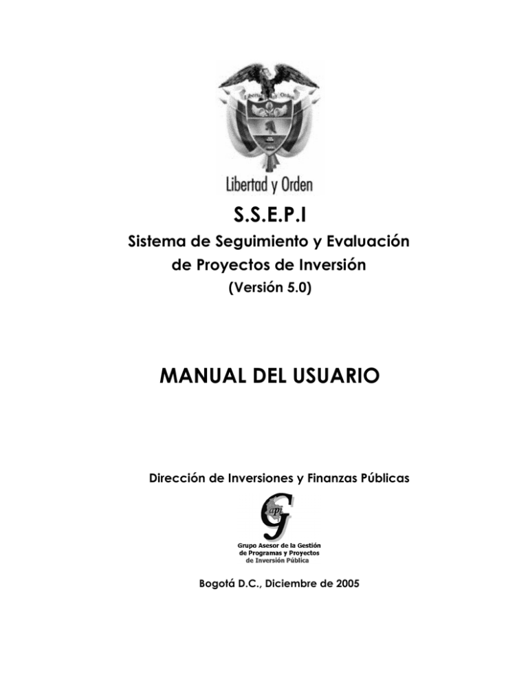 ssepi manual del usuario - DNP Departamento Nacional de