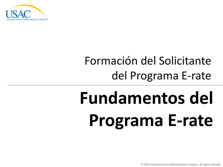 Fundamentos del Programa E-rate