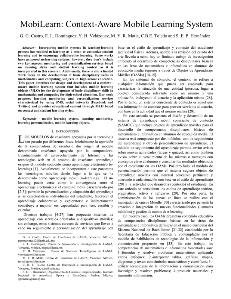 MobiLearn: Context-Aware Mobile Learning System