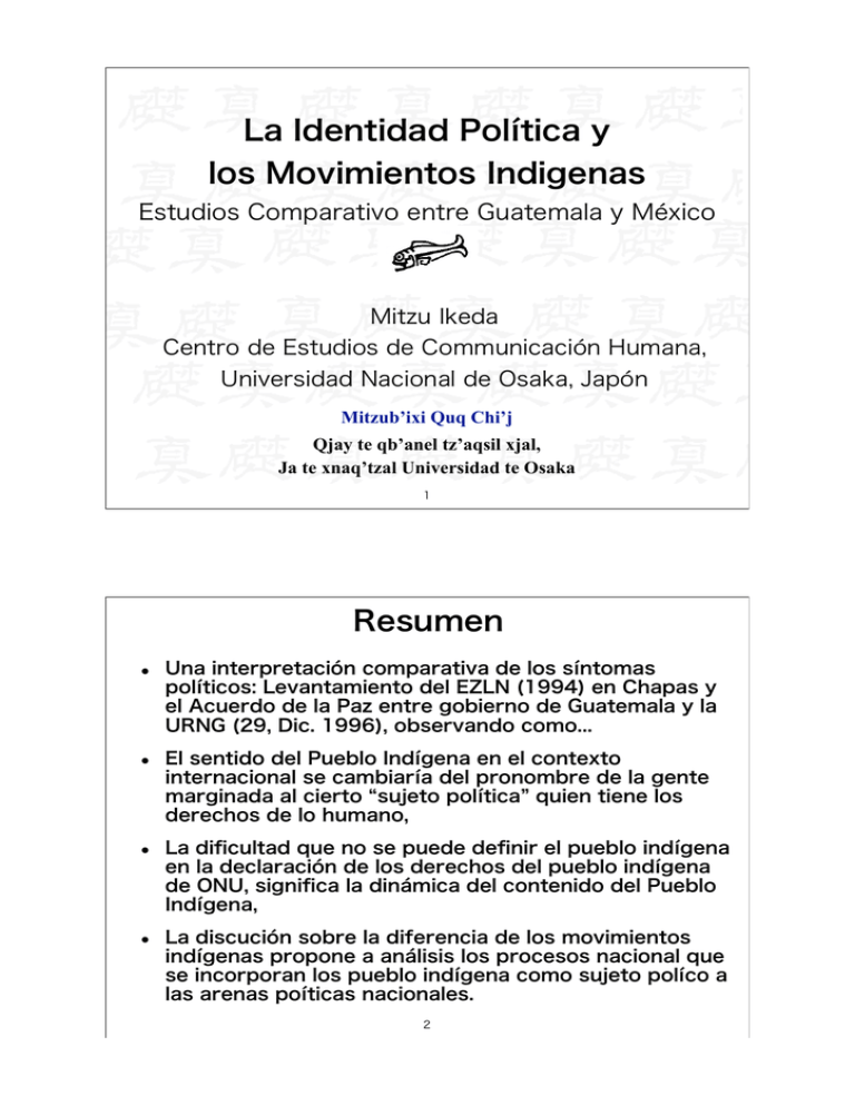 La Identidad Política y los Movimientos Indigenas