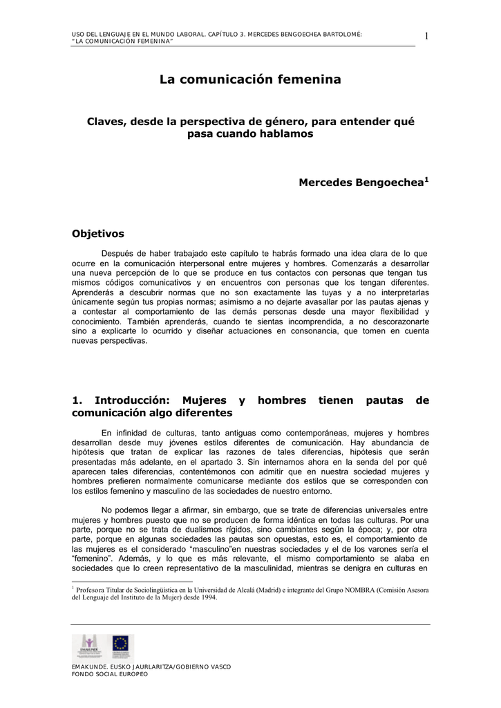 La comunicación femenina