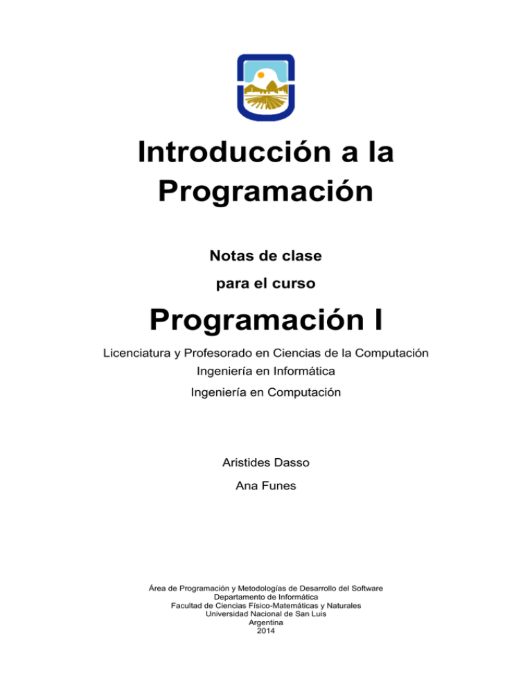 Notas de Clase - Programación I