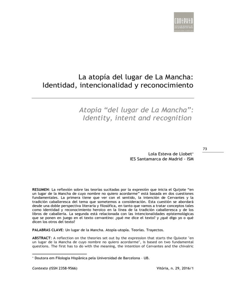La atopía del lugar de La Mancha