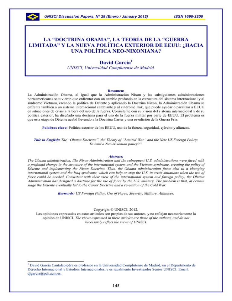 "Doctrina Obama", la teoría de la "Guerra Limitada"