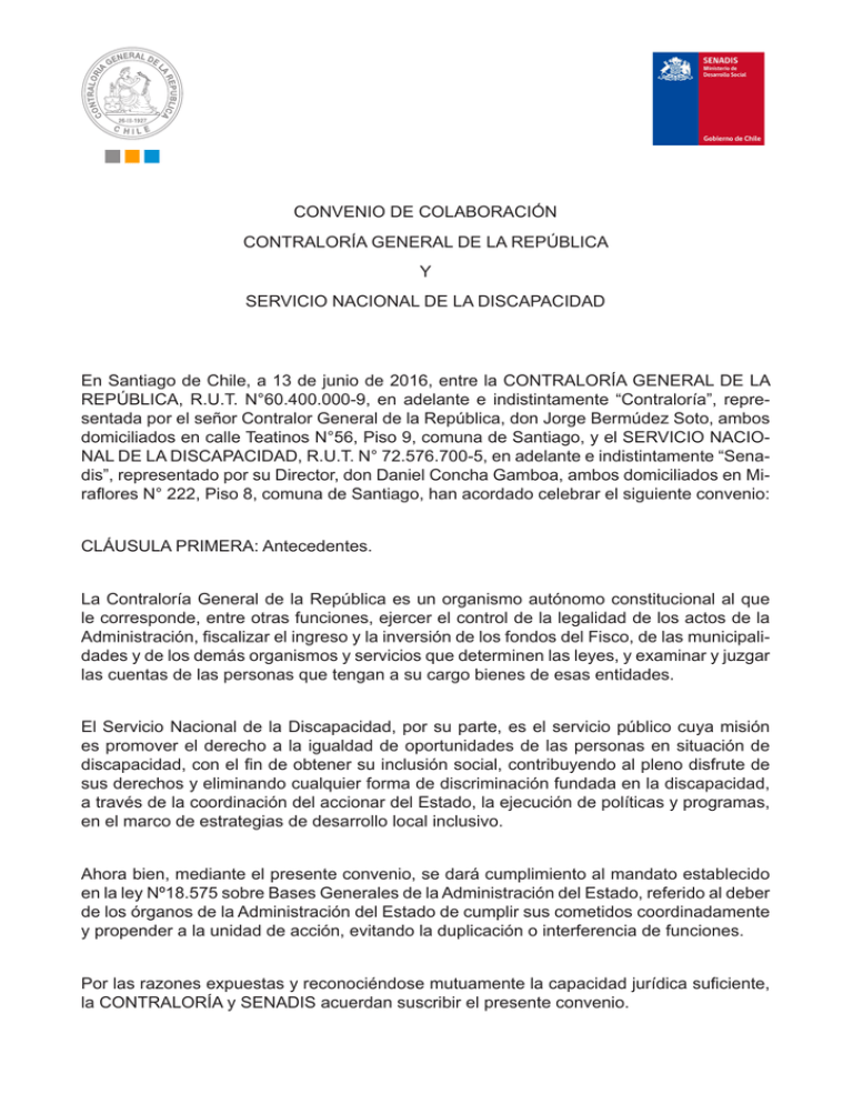 convenio - Contraloría General de la República