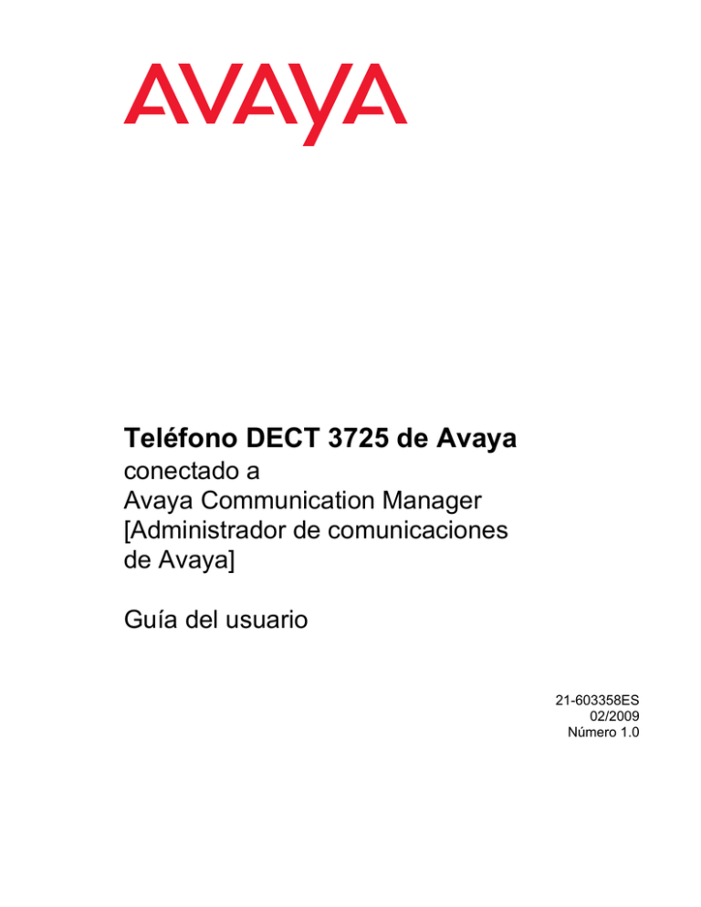 Teléfono DECT 3725 de Avaya