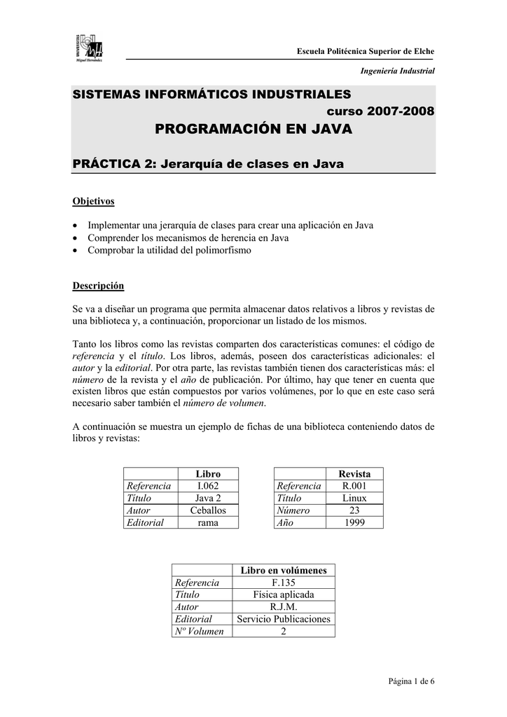 programación en java - ingeniería de sistemas y automática