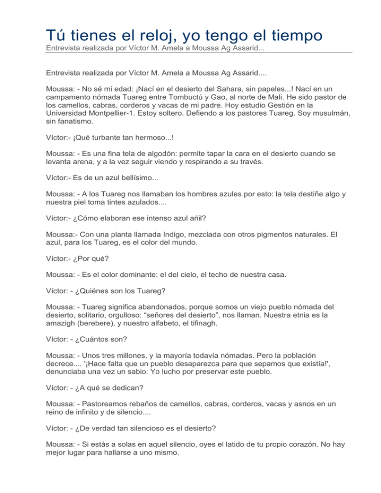 Tú tienes el reloj y yo el tiempo