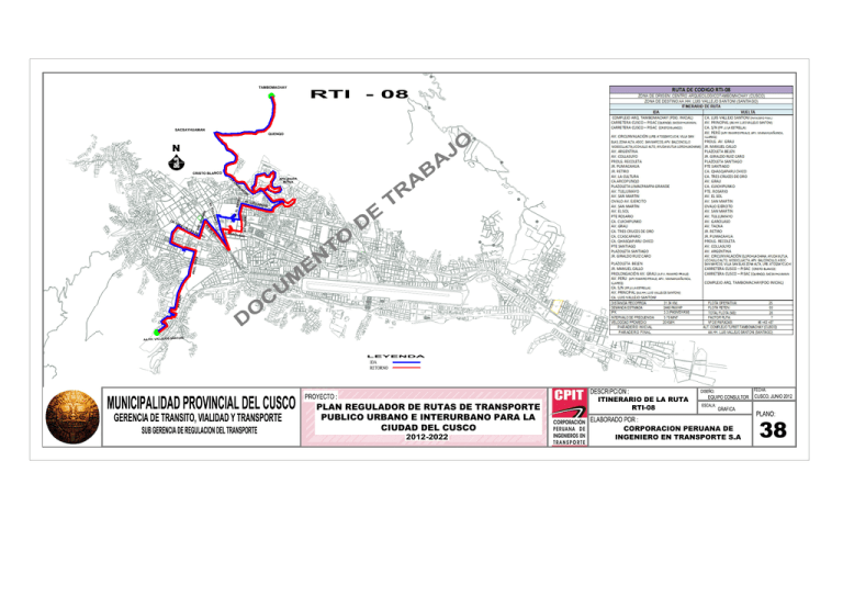 plan regulador de rutas de transporte publico urbano