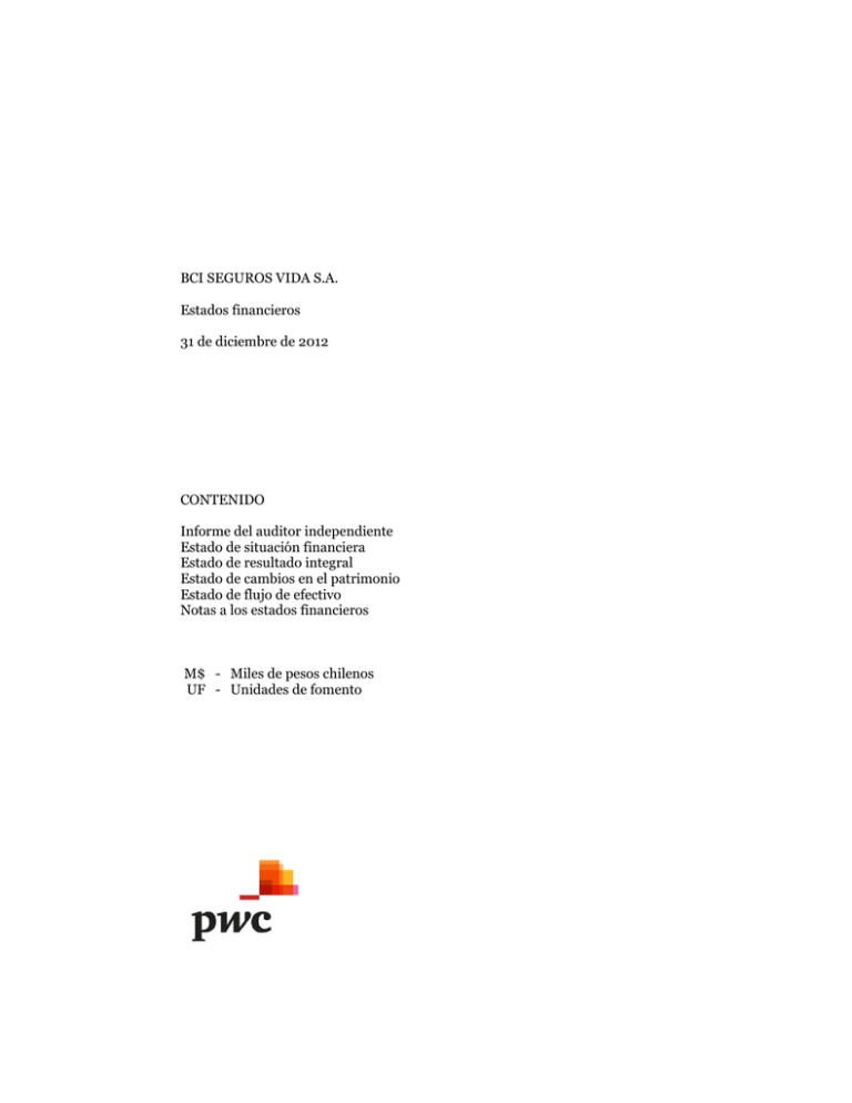 BCI SEGUROS VIDA S.A. Estados financieros 31 de diciembre de