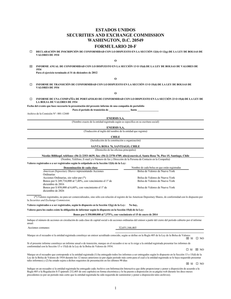 Form 20F 2012 (spanish)