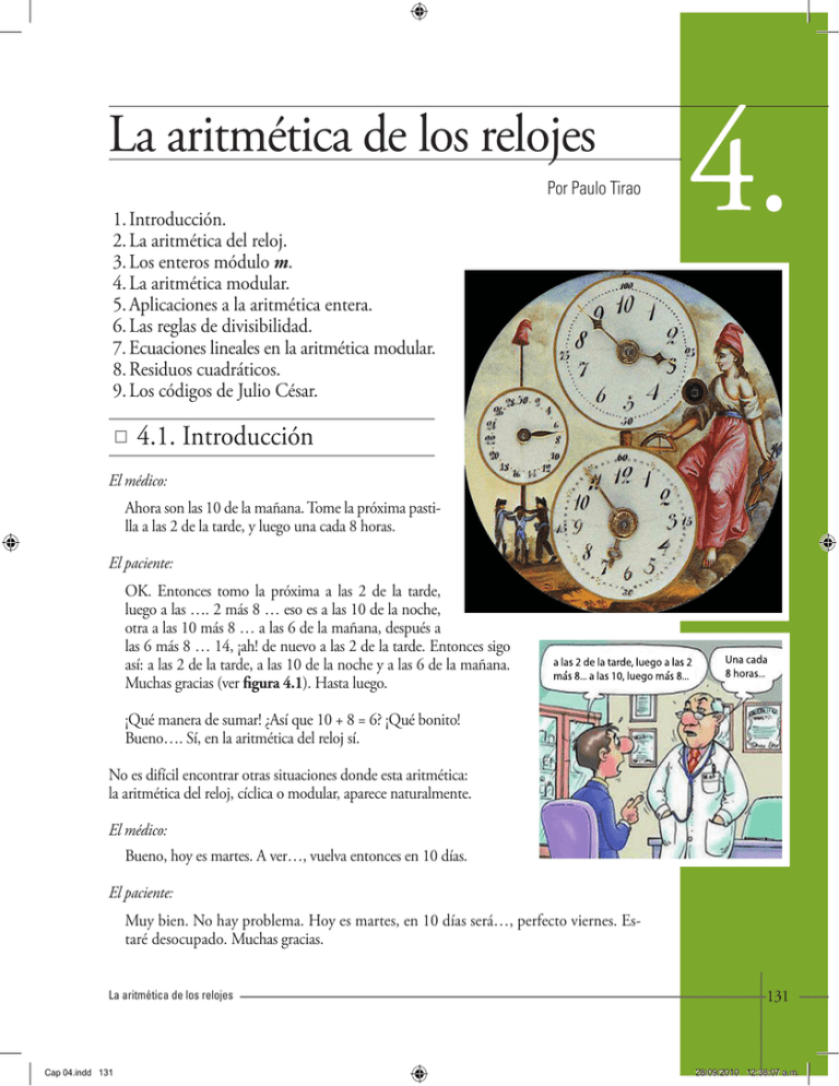 La aritmética de los relojes