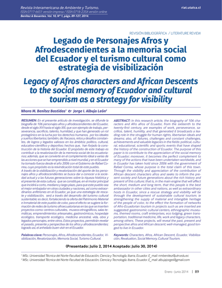 Legado de Personajes Afros y Afrodescendientes a la memoria