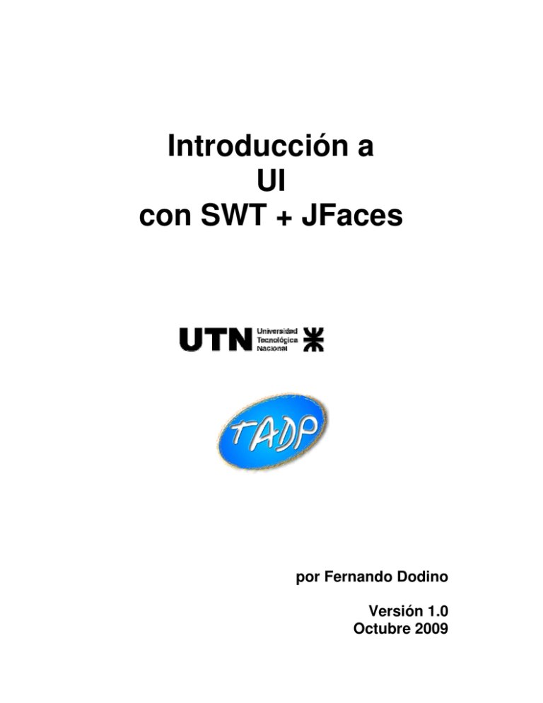 Introducción a UI con SWT + JFaces