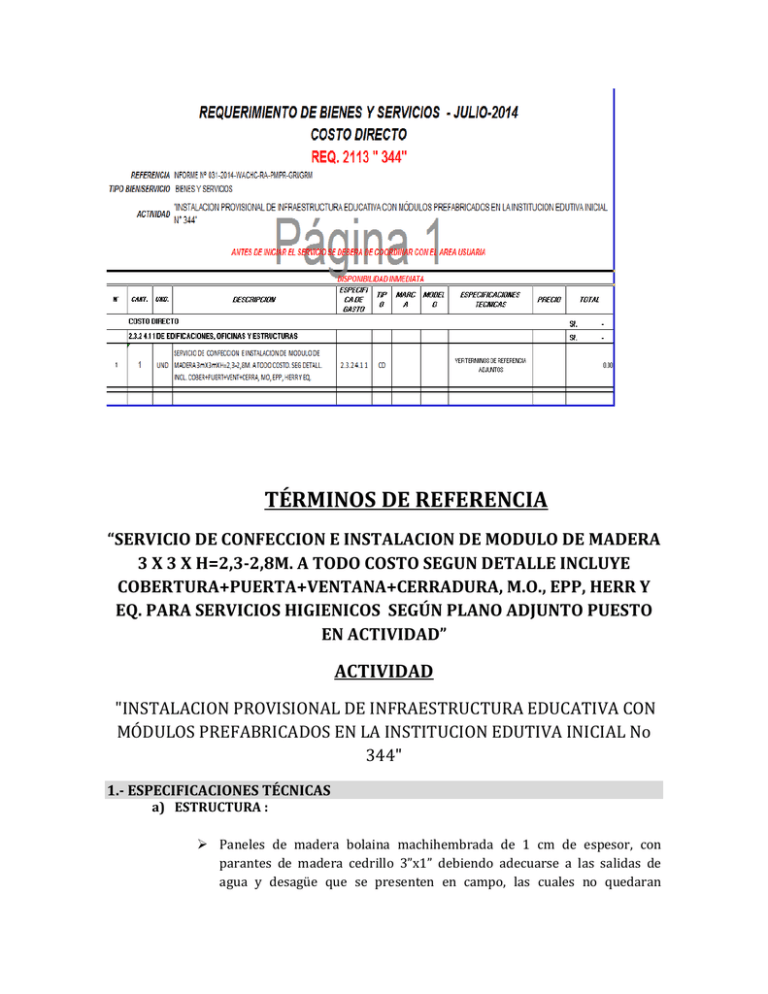 T RMINOS DE REFERENCIA