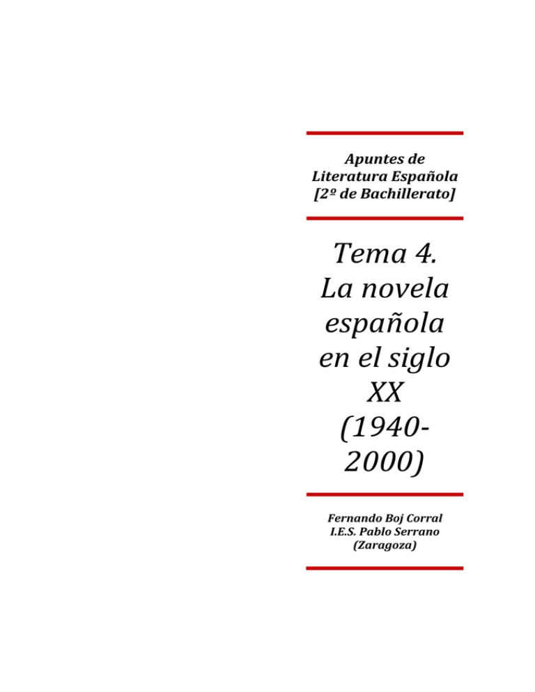 La novela española en el siglo XX (1940-2000)