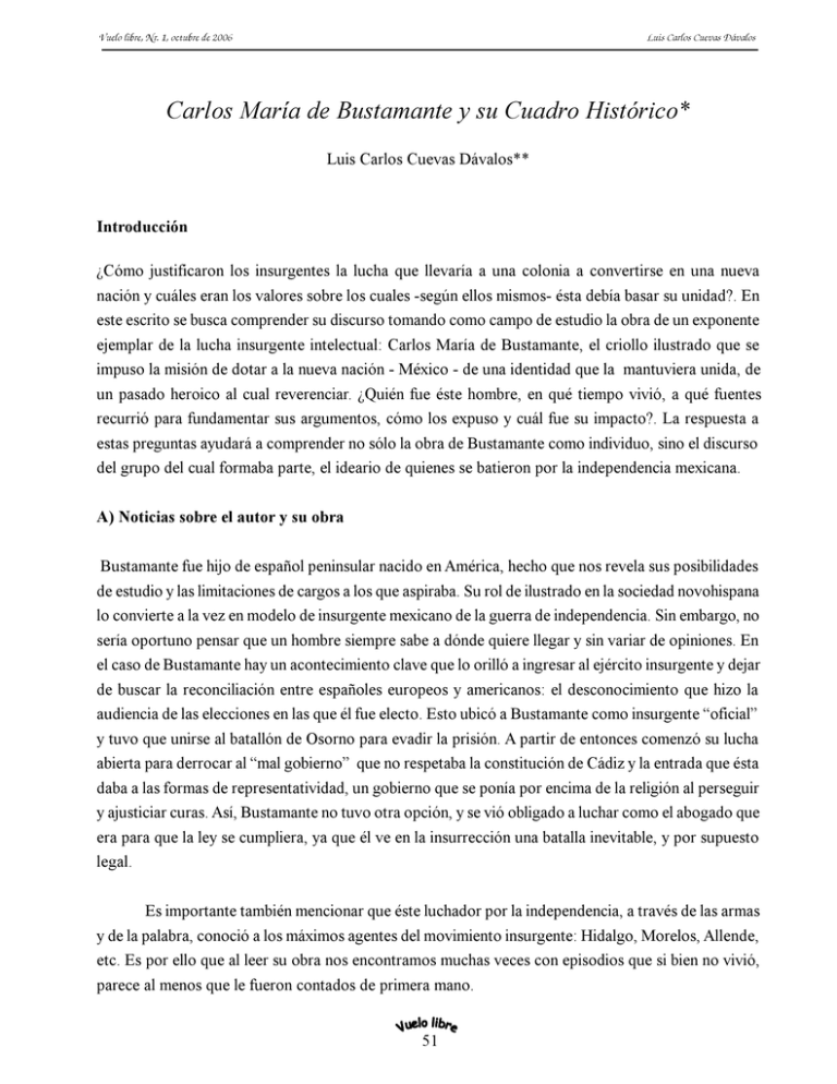 Carlos María de Bustamante y su Cuadro Histórico