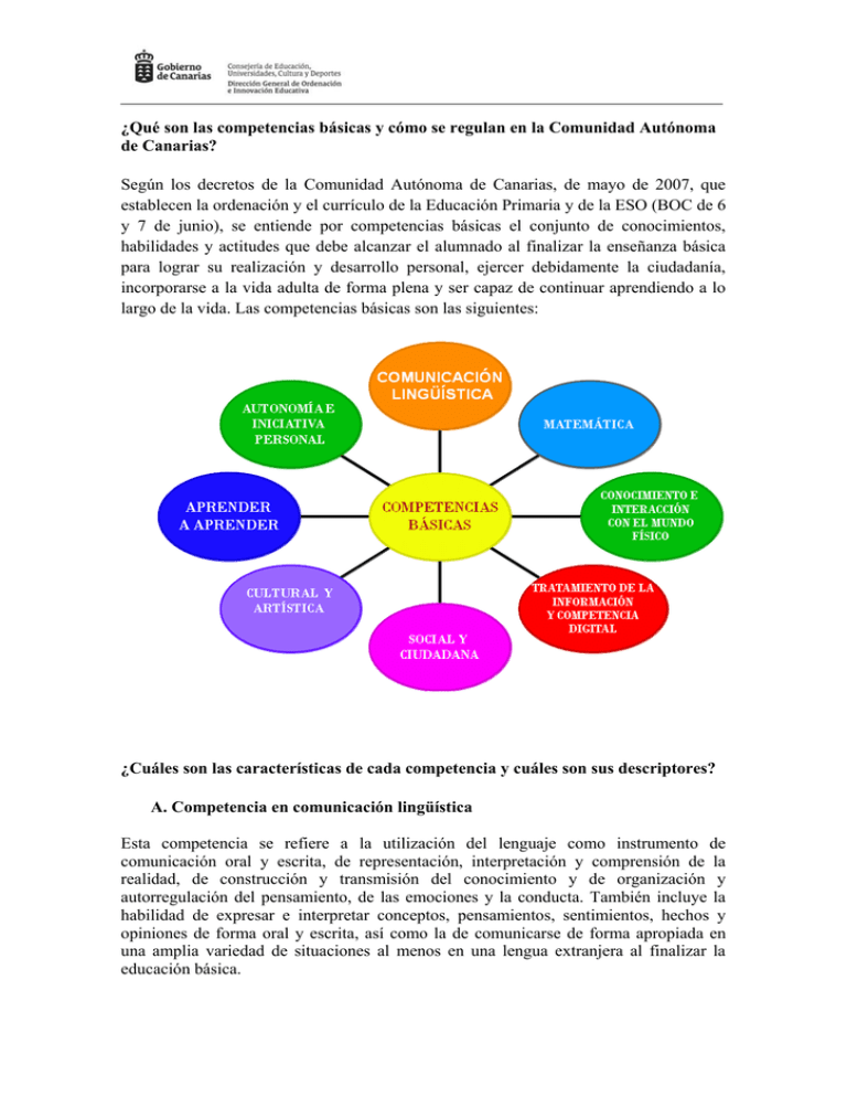 ¿Qué son las competencias básicas y cómo se regulan en la