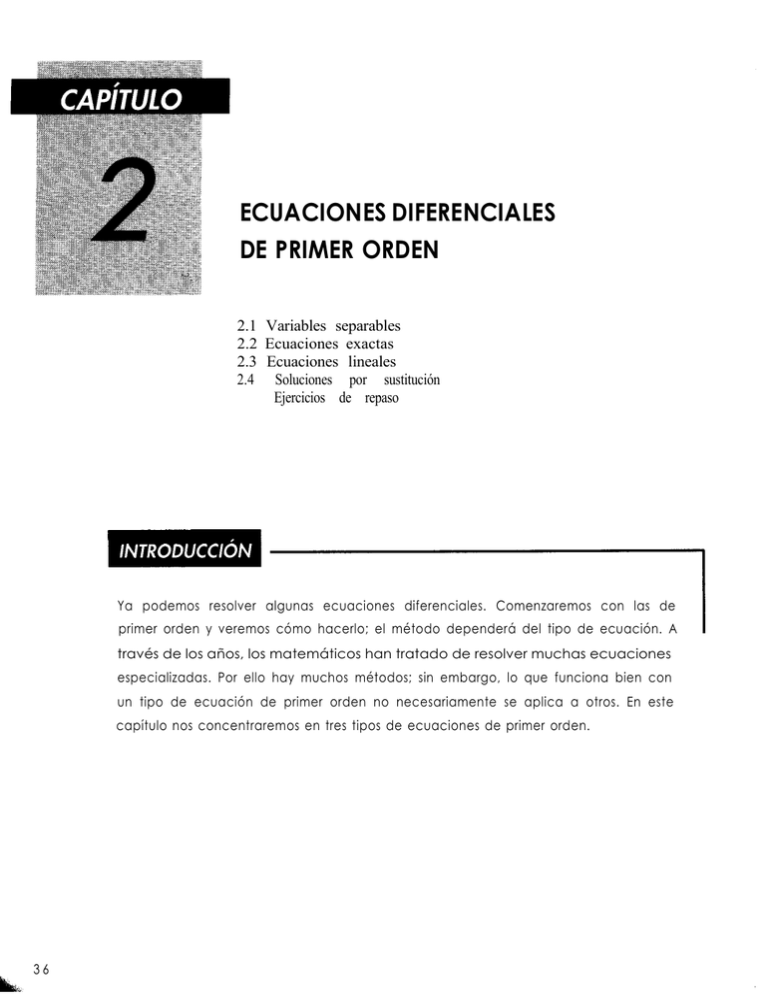 ecuaciones diferenciales de primer orden