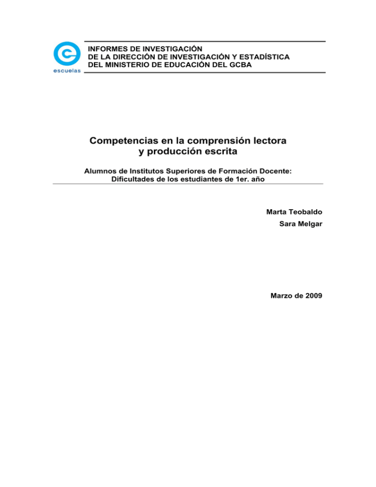Competencias en la comprensión lectora y producción escrita