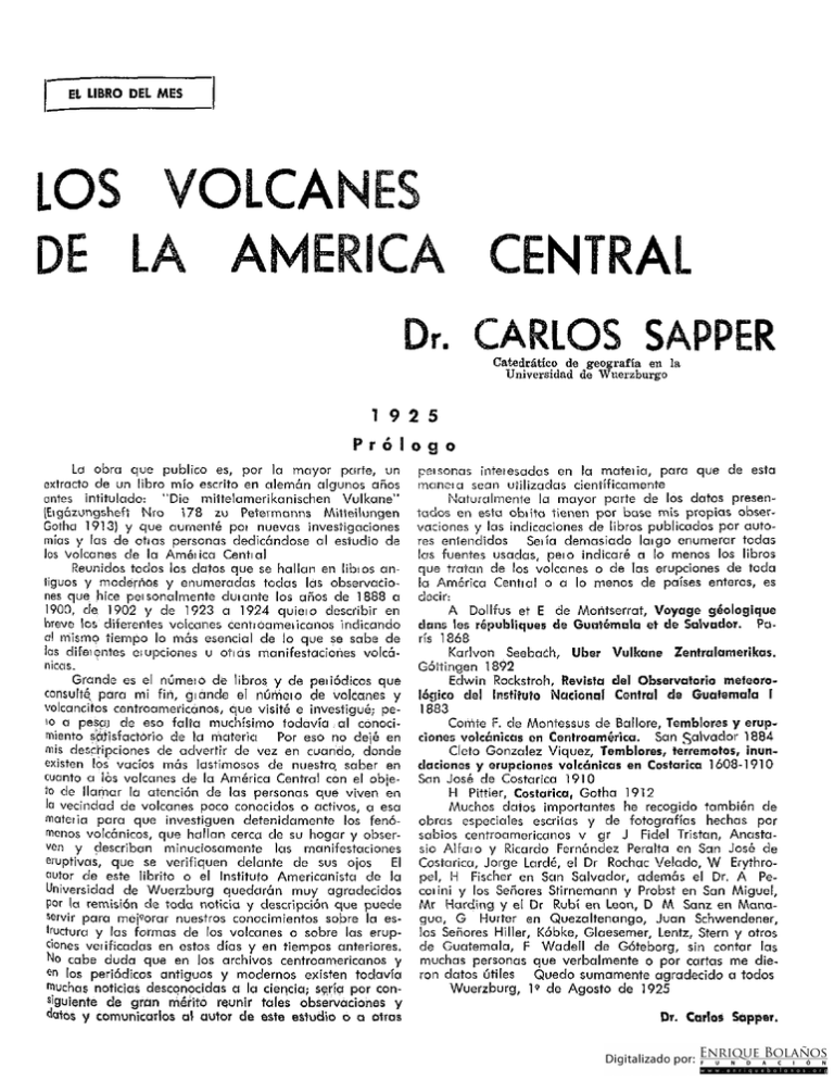 Volcanes de la América Central - Revista Conservadora