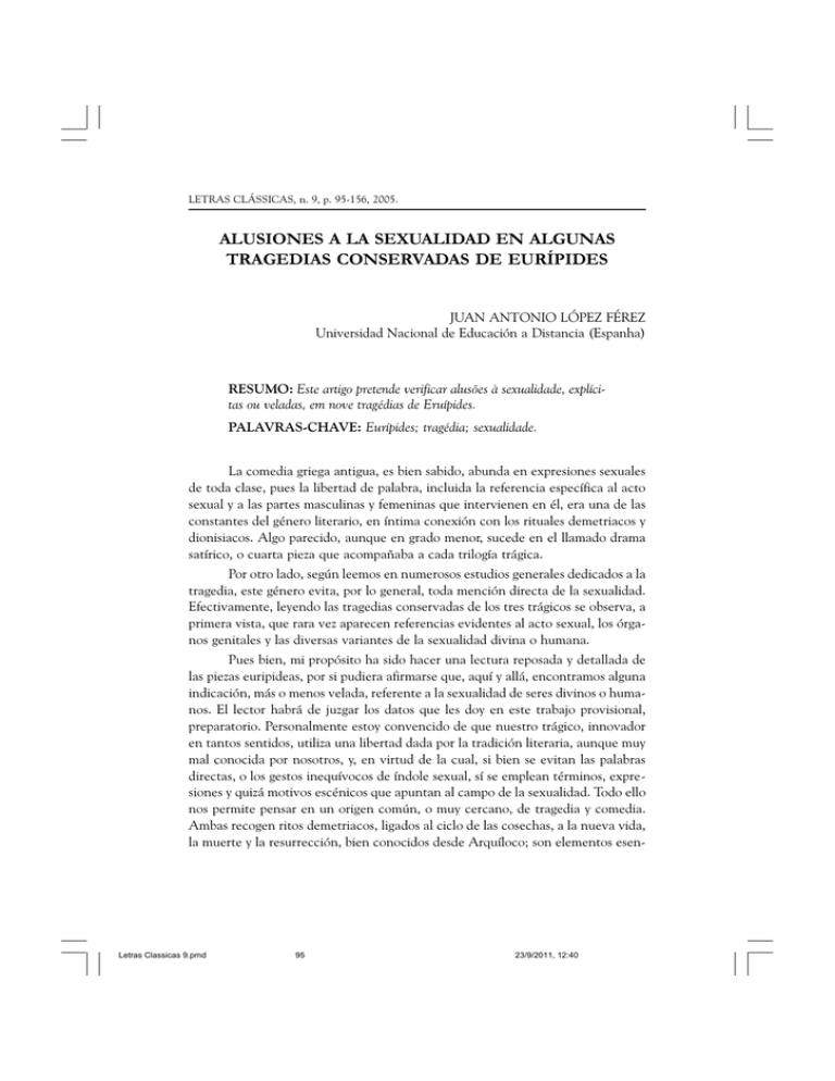 Letras Classicas 9.pmd - Revistas Eletrônicas da FFLCH