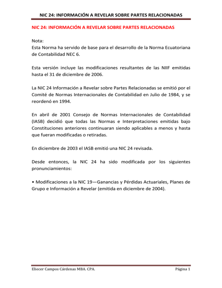 NIC 24 Informacion Partes Relacionadas - Espae