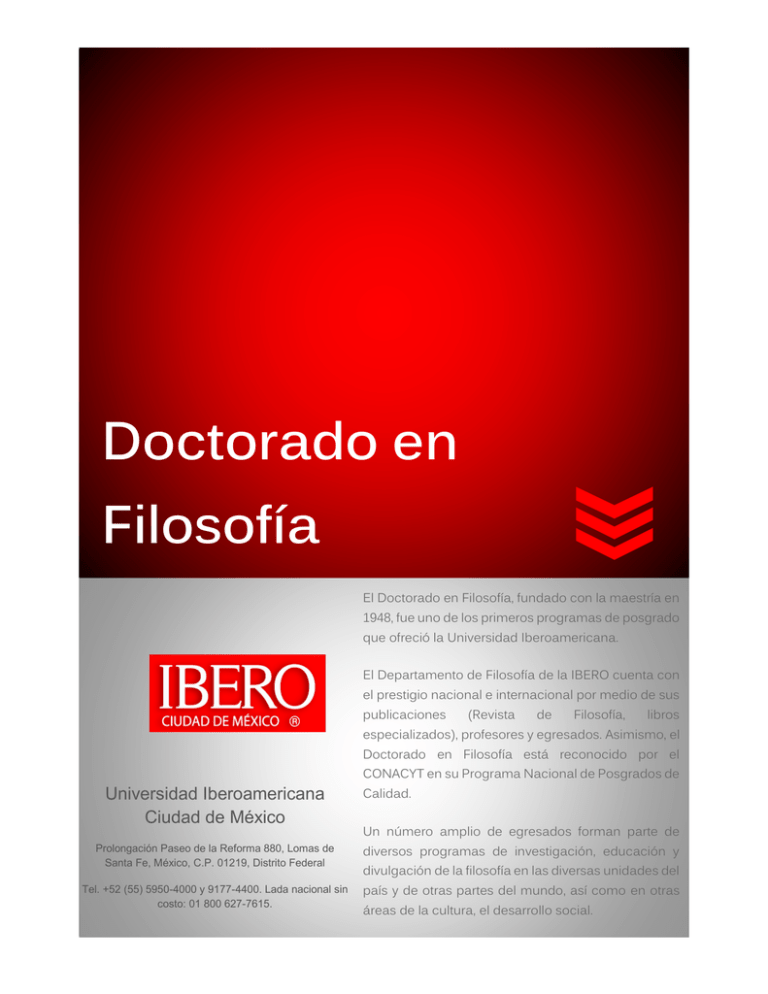 Doctorado en Filosofía - Universidad Iberoamericana