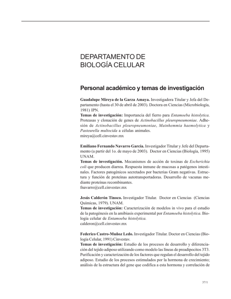 Departamento de Biología Celular