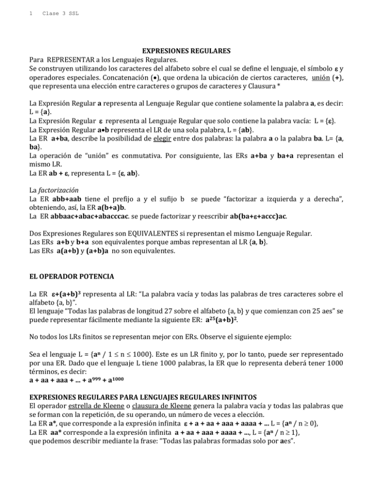 4 LAS EXPRESIONES REGULARES (ERs)