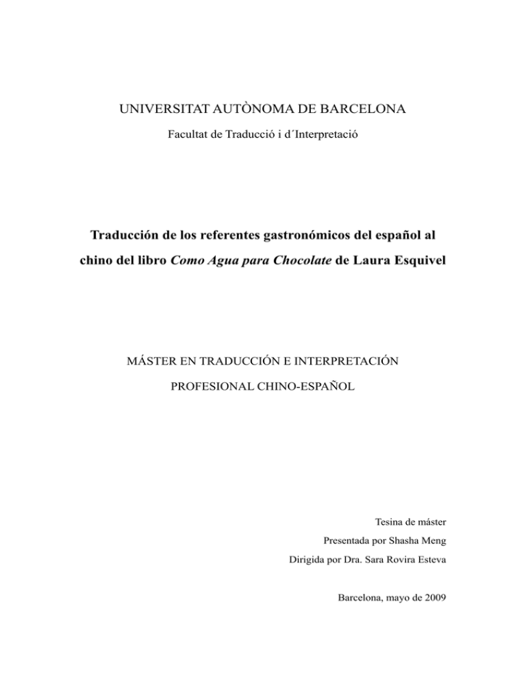 Meng Shasha. La traducción de los referentes de cultura