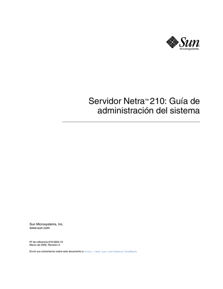 Servidor Netra 210: Guía de administración del