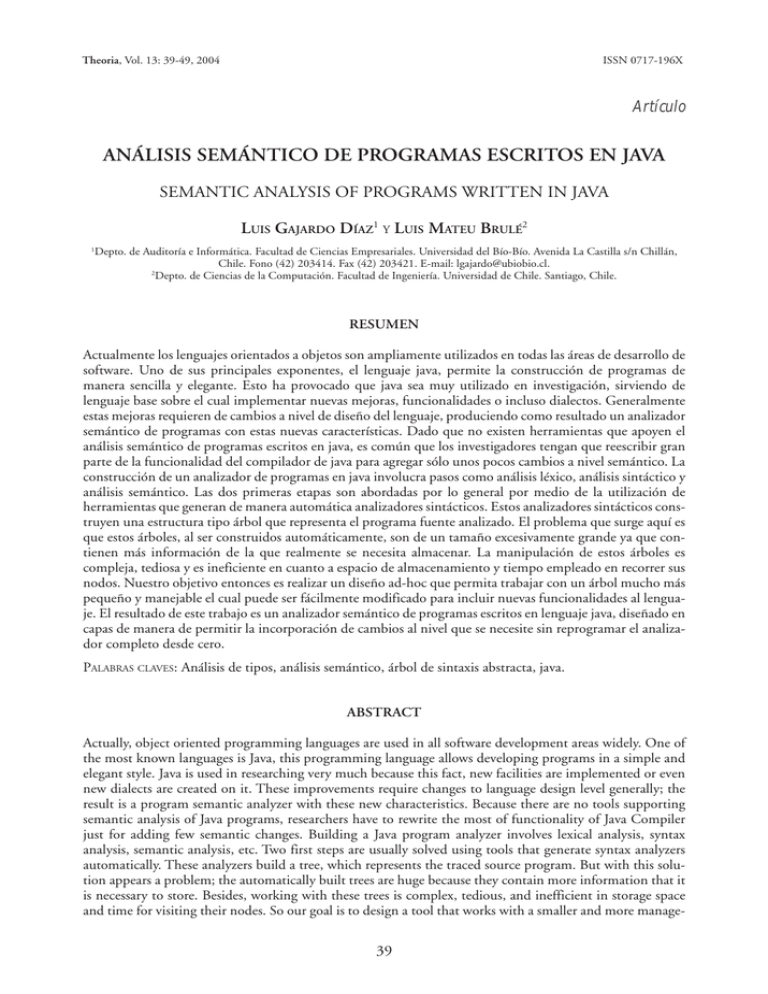 An lisis Sem ntico De Programas Escritos En Java