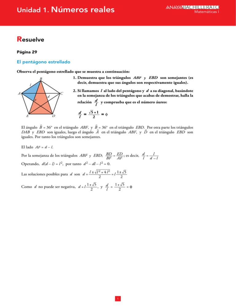 Unidad 1. Números reales Unidad 1. Números reales