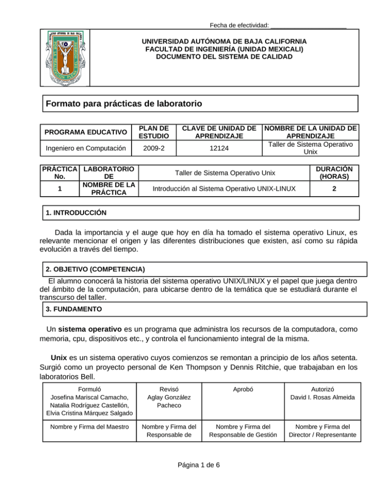 Formato para prácticas de laboratorio