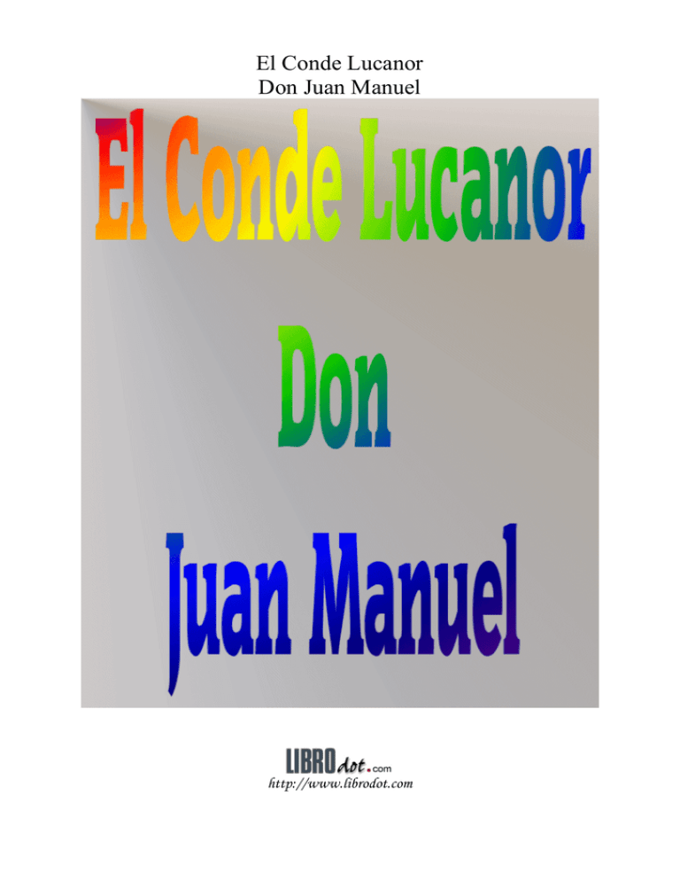 El Conde Lucanor Don Juan Manuel